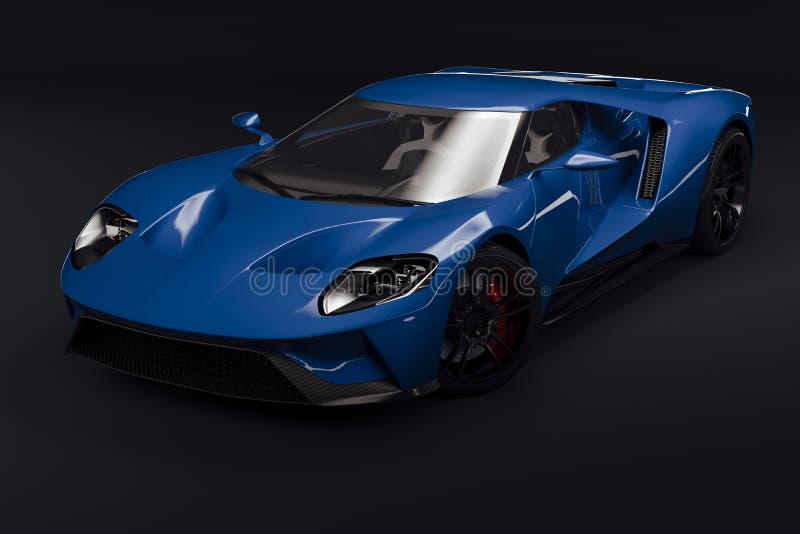 3d Render of Beautiful Exotic Super Car Stock Illustration ...