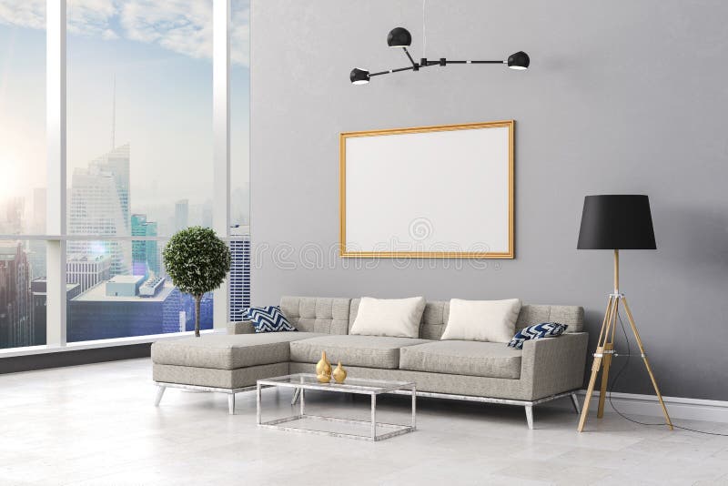 3d Render of Beautiful Interior Room Setup Stock Illustration ...