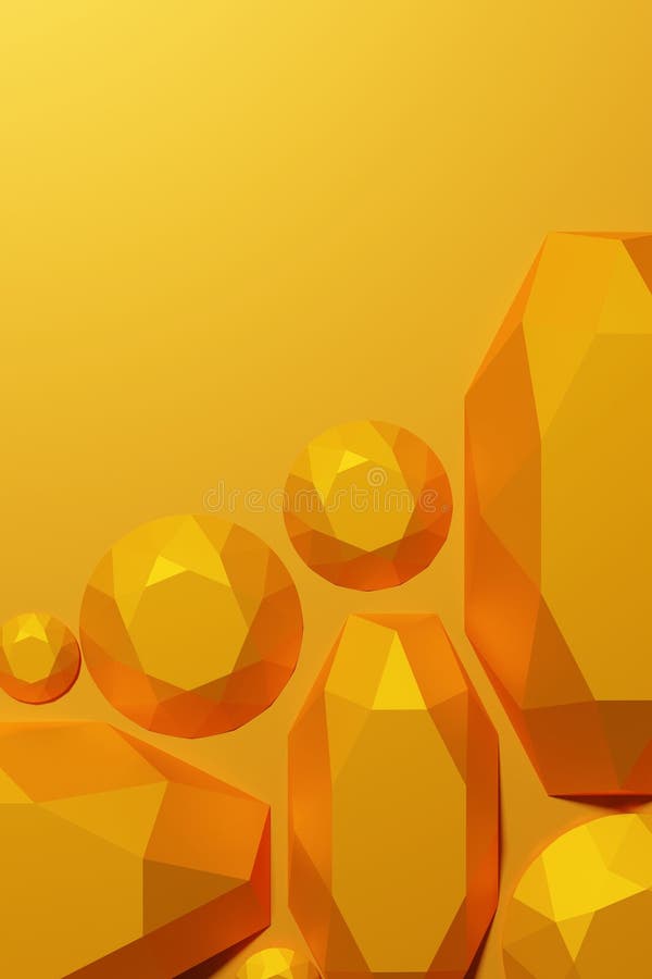 3d Render of Beautiful Orange Gemstone Pattern Stock Illustration ...