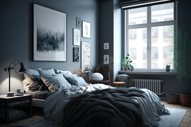 3d render of bedroom stock illustration. Illustration of house - 271421339