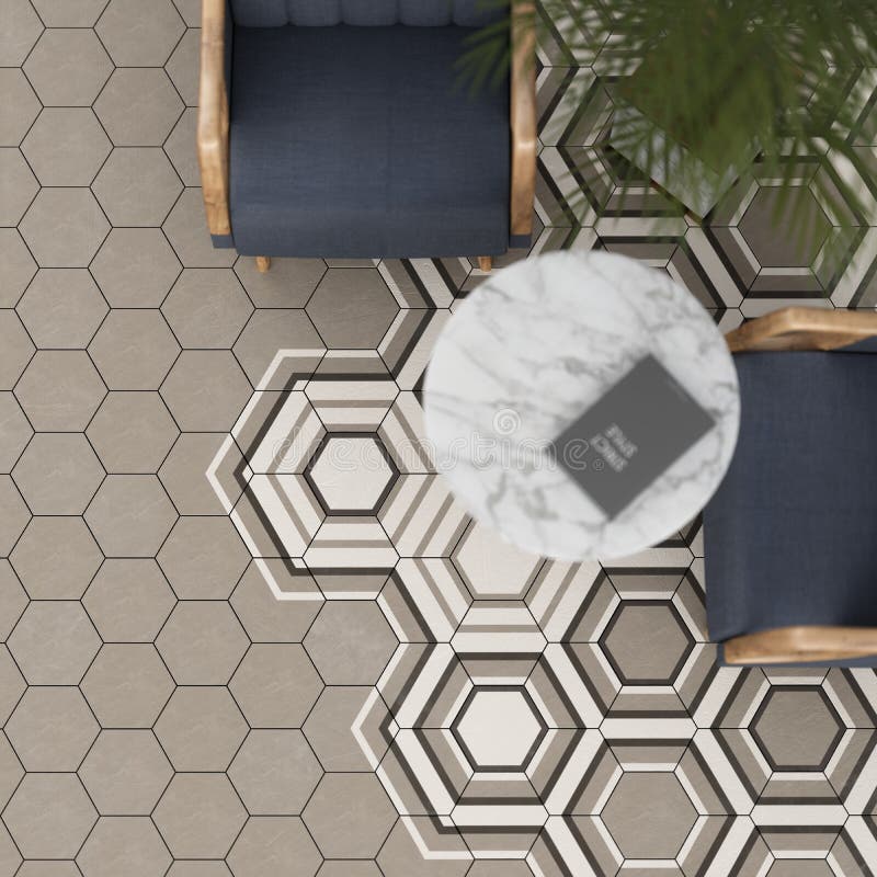 3d Render of Beige Floor Tile with Pattern Stock Illustration ...