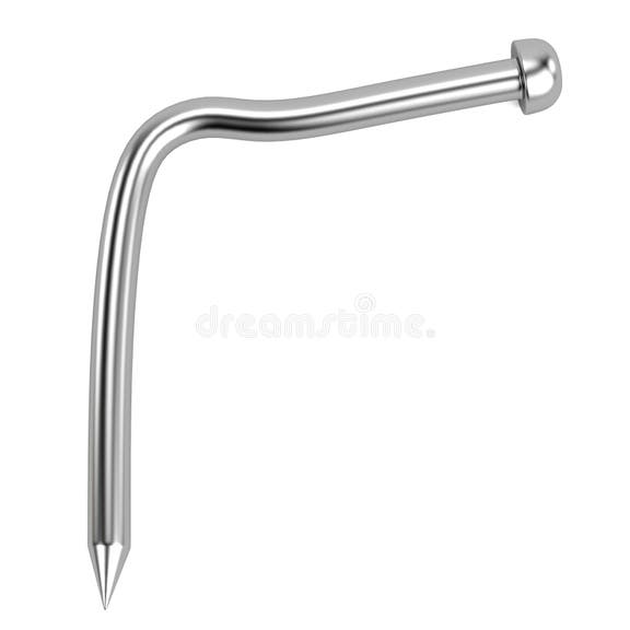 3d render of bended nail stock illustration. Illustration of nail ...