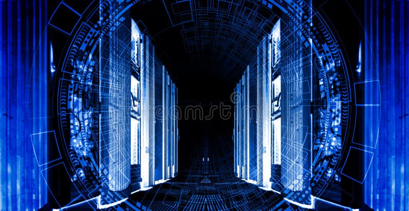 3D Render Big Data Abstract Visualization. Futuristic Aesthetic Design ...