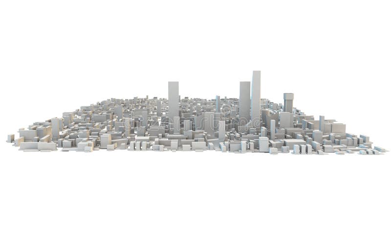 3d Render of a Big Sprawling Cityscape Stock Illustration ...