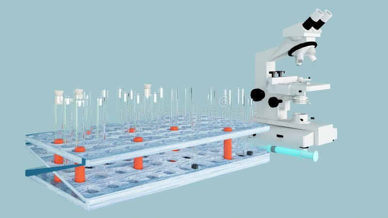 Microscope with Lab Glassware in Modern Medical Laboratory,Microscopes ...