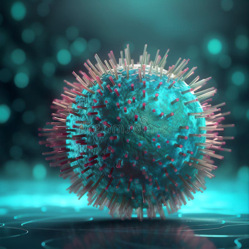 3d Render Biological Cell Virus Stock Illustration - Illustration of ...