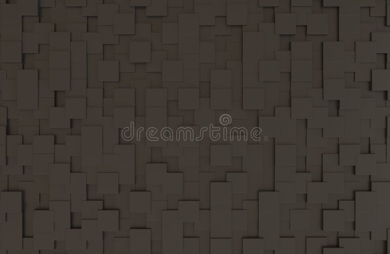 3D Render Black Abstract Square Different Height Background Stock ...