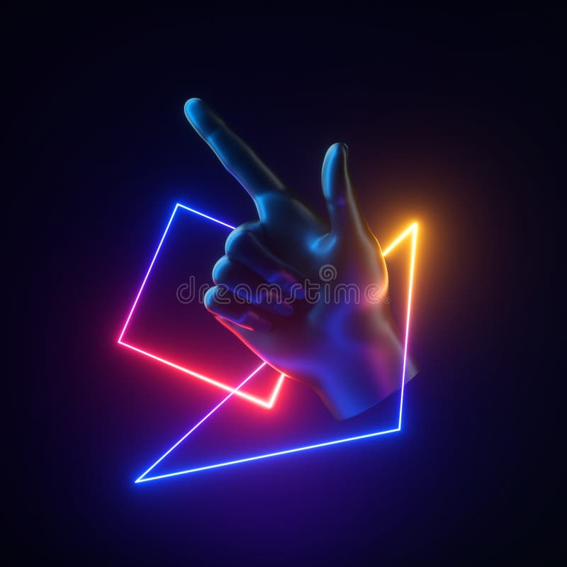 Neon Pointing Finger Stock Illustrations – 169 Neon Pointing Finger ...