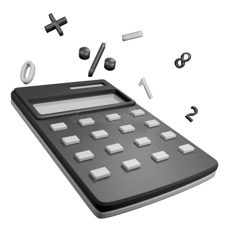 3D Render Black Calculator Icon Isolated on White Background Stock ... 3D Render Black Calculator Icon Isolated on White Background Stock ...