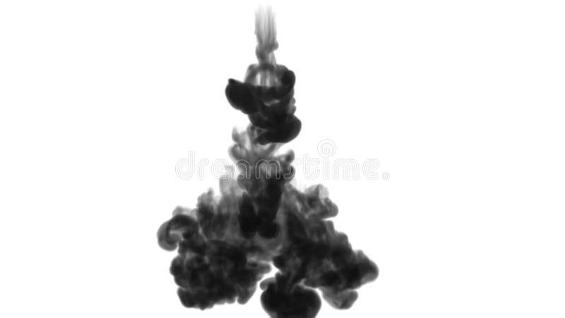 3d Render of Black Ink Dissolve in Water, Simulation of Ink Injection ...