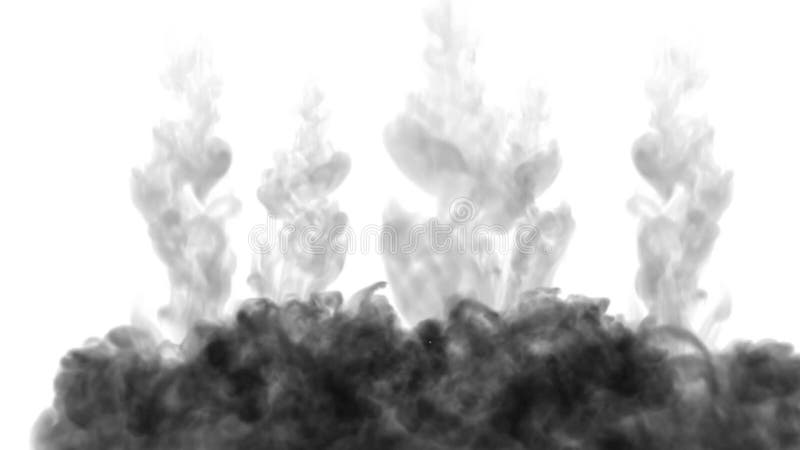 3d Render of Black Ink Dissolve in Water, Simulation of Ink Injection ...