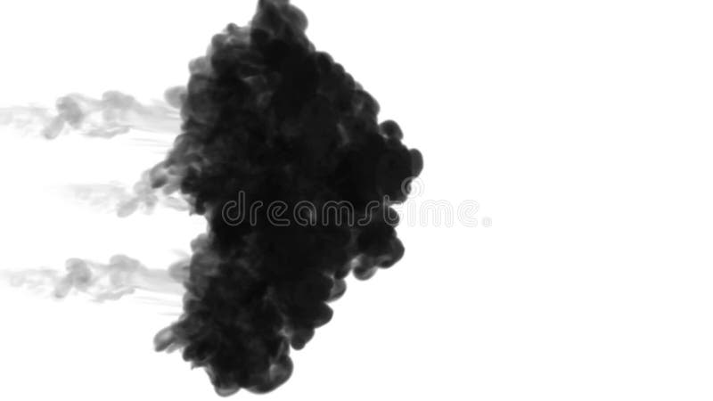 3d Render of Black Ink Dissolves in Water on White Background with Luma ...