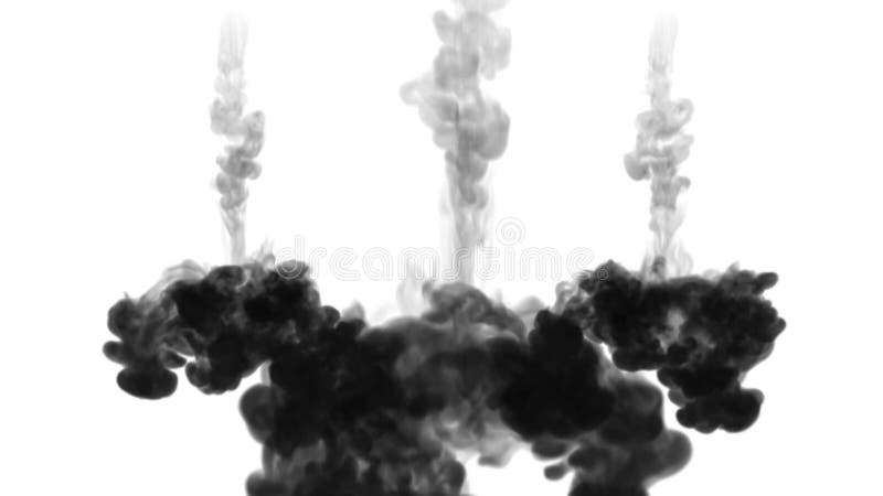 3d Render of Black Ink Dissolve in Water, Simulation of Ink Injection ...