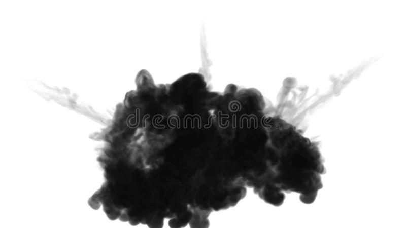 3d Render of Black Ink Dissolve in Water, Simulation of Ink Injection ...
