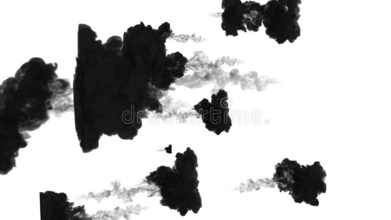 3d Render of Black Ink Dissolves in Water on White Background with Luma ...