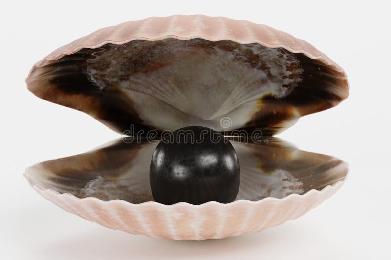3D Render of Black Pearl in Stock Illustration - Illustration of black ...