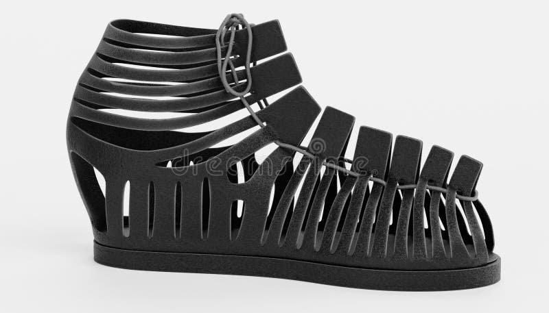 3D Render of Black Shoes stock illustration. Illustration of shoes ...