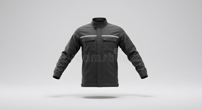 Black Work Jacket Mockup: Professional Clothing Design 3D Render Stock ...