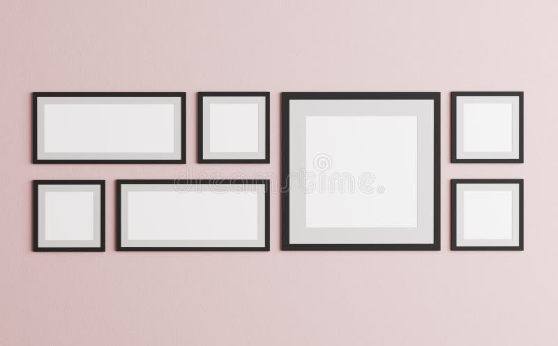 3d Render of Blank Paintings. Insert Photo - in an Empty Frame Stock ...