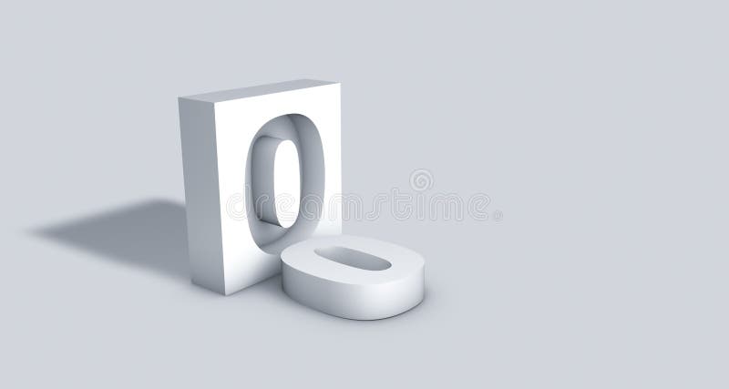 3D render block number 0 stock illustration. Illustration of rendering ...