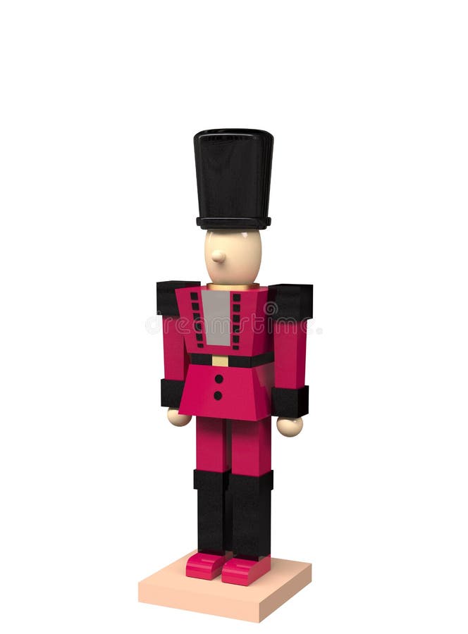 3d Render of a Blocked Toy Soldier Stock Illustration - Illustration of ...