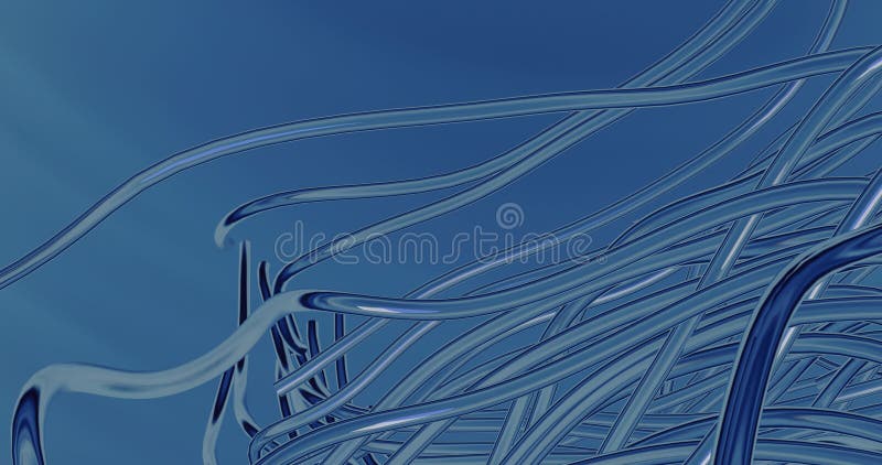 3d Render of Blue Bending Pipes Stock Illustration - Illustration of ...