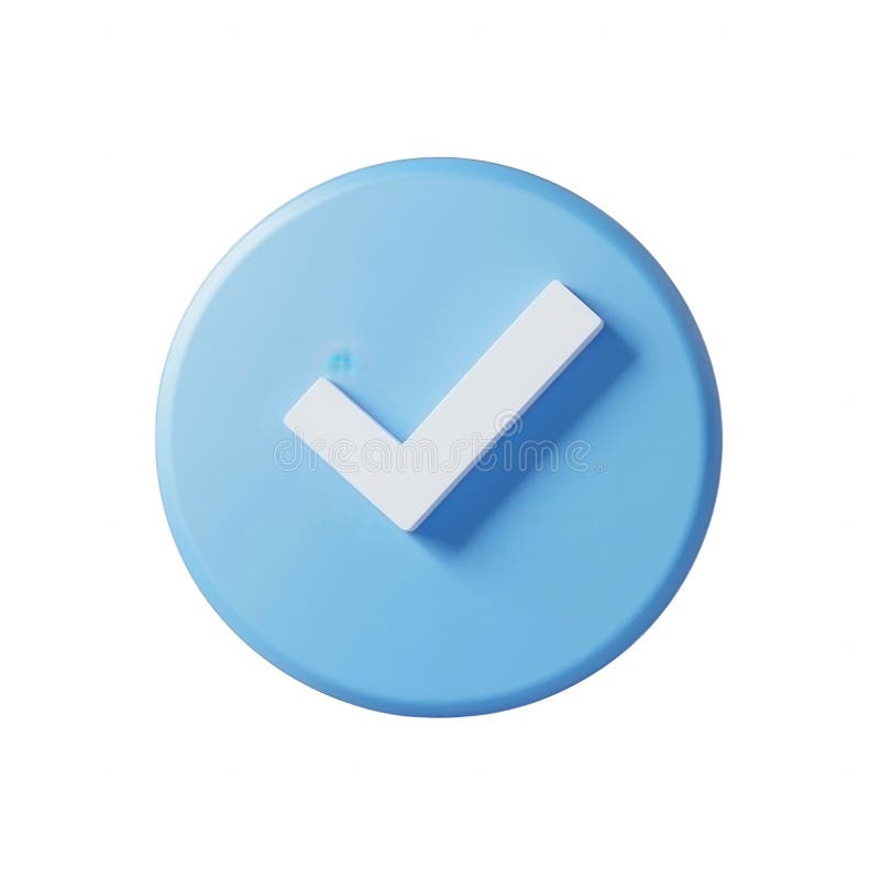 3d Render of a Blue Circle Checkmark Icon Stock Illustration ...