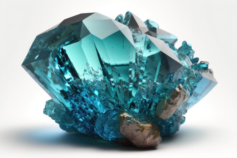 3d Render, Blue Crystal Isolated on White Background, Gem, Natural ...