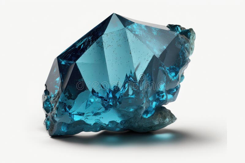 3d Render, Blue Crystal Isolated on White Background, Gem, Natural ...