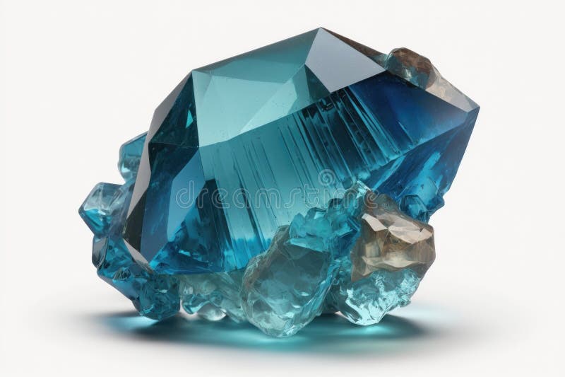 3d Render, Blue Crystal Isolated on White Background, Gem, Natural ...