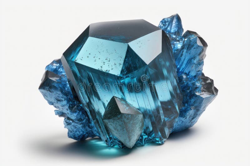 3d Render, Blue Crystal Isolated on White Background, Gem, Natural ...