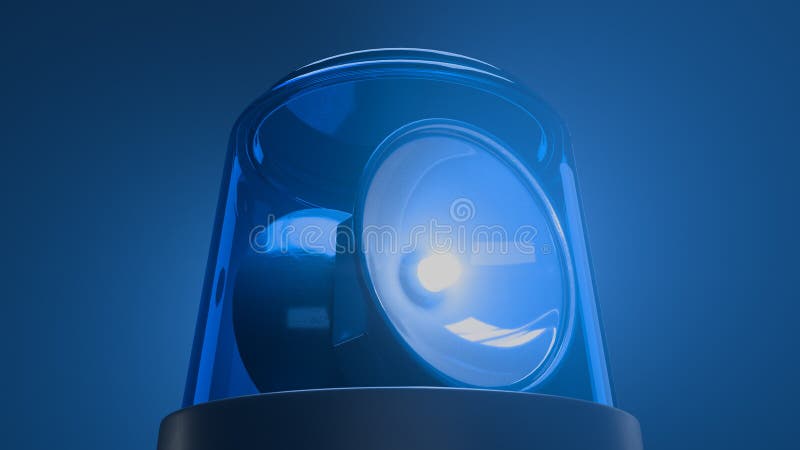3d Render Blue Emergency Flasher with Volume Light Stock Illustration ...