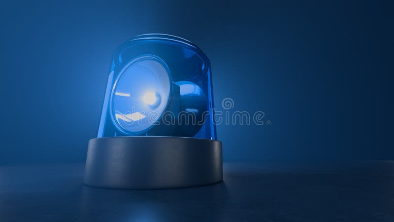 3d Render Blue Emergency Flasher with Volume Light Stock Illustration ...