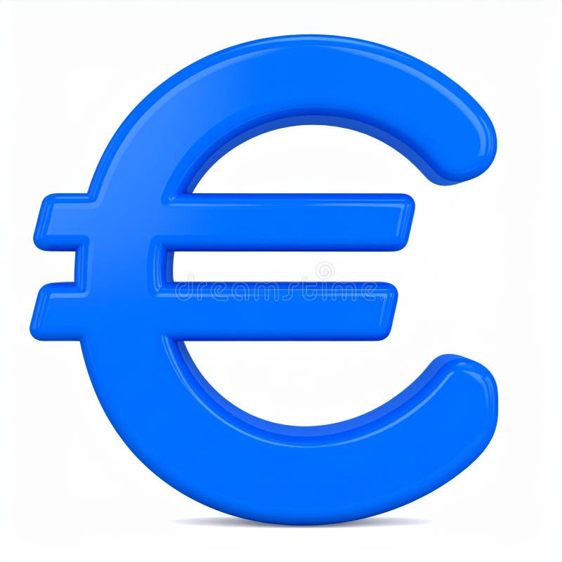 3D Render of Blue Euro Currency Symbol Stock Illustration ...