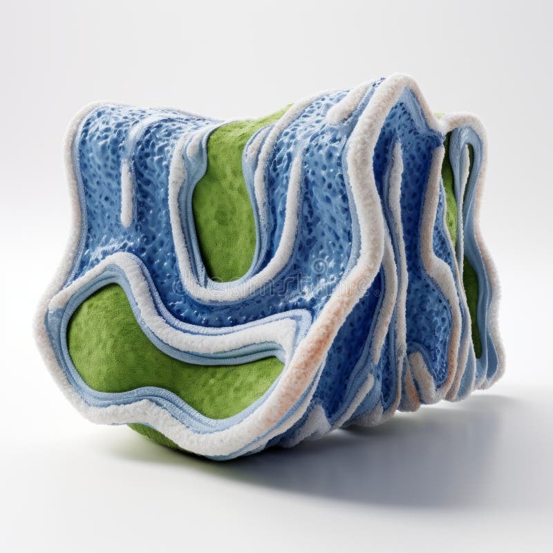 3d Render of Blue and Green Cell Sheet: Biomorph Sculpture Inspired ...
