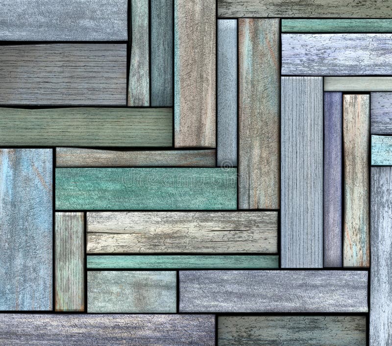 Abstract 3d Render Blue Green Wood Timber Plank Backdrop Stock Image ...