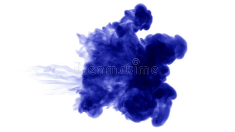 3d Render of Blue Ink Dissolve in Water, Simulation of Ink Injection ...