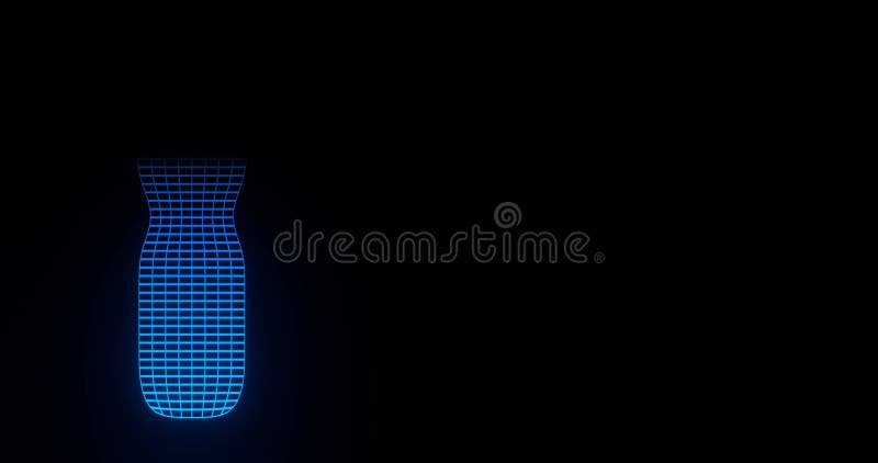 Blue Dot Mesh Wireframe Digital Futuristic Intelligence Animation Stock ...