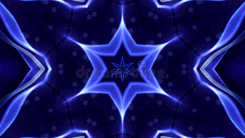 3d Render. Blue Motion Design Bg with Symmetrical Star Pattern ...