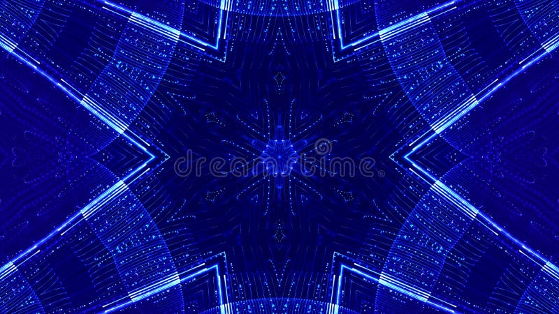 3d Render. Blue Motion Design Bg with Symmetrical Star Pattern ...