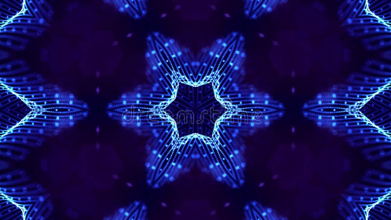 3d Render. Blue Motion Design Bg with Symmetrical Star Pattern ...