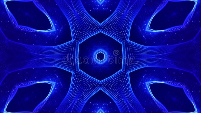 3d Render. Blue Motion Design Bg with Symmetrical Star Pattern ...