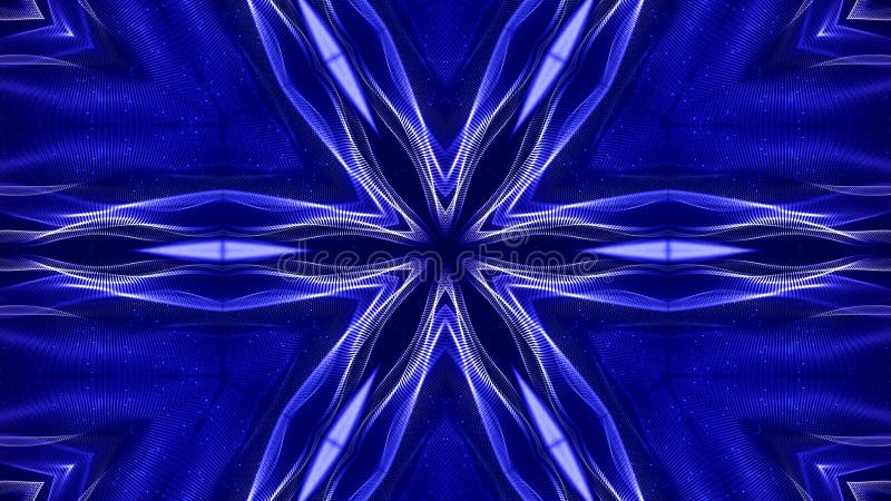 3d Render. Blue Motion Design Bg with Symmetrical Star Pattern ...