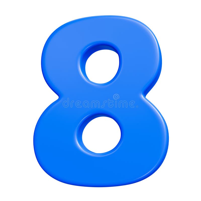 3d Render, Blue Number 1 on White Background Stock Illustration ...