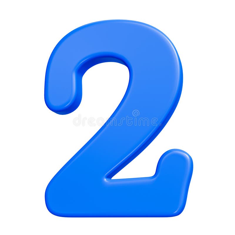 3d Render, Blue Number 1 on White Background Stock Illustration ...