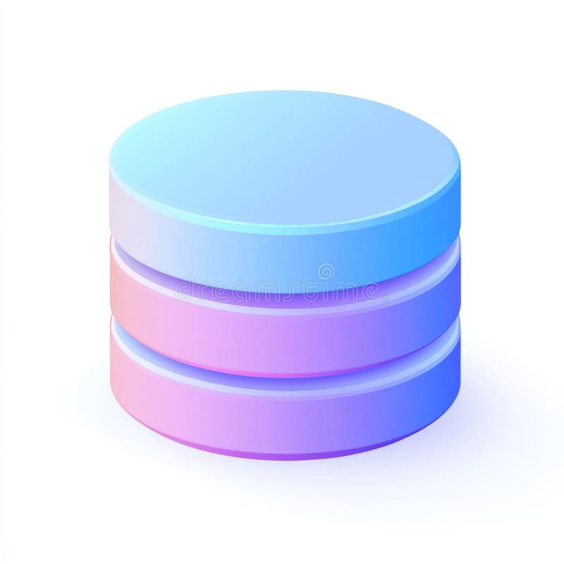 3D Render of a Blue and Pink Data Storage Icon. Stock Illustration ...