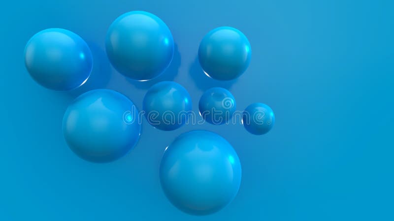 3d Render Blue Sphere Background. 3d Objects Geometric Shape Stock ...