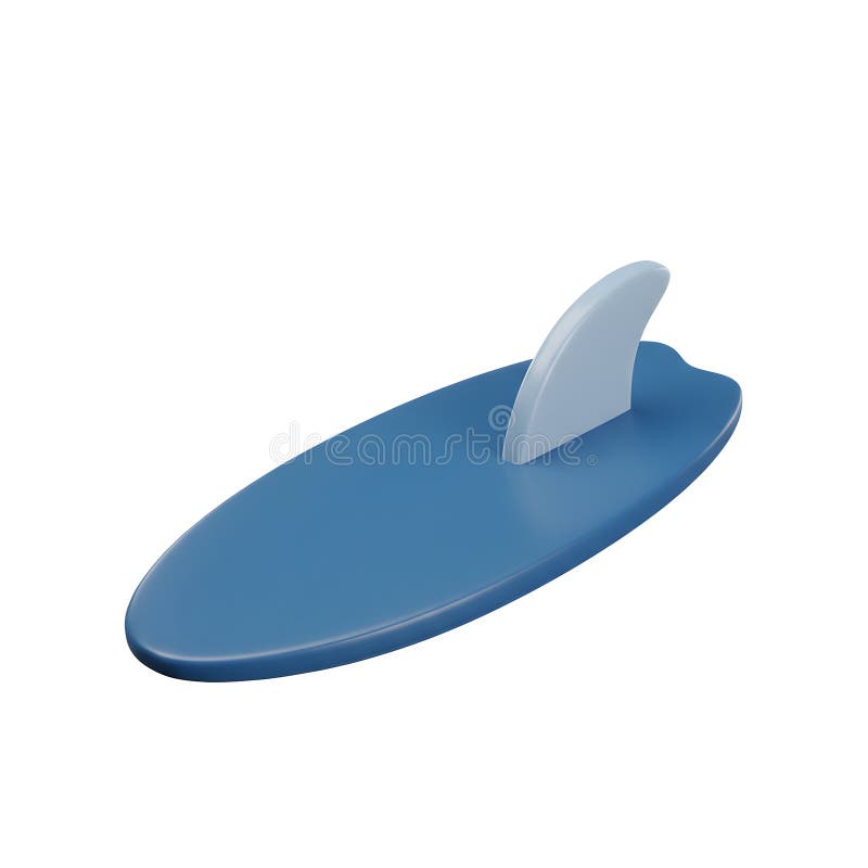 3D Render of a Blue Surfboard with Fin: Summer Fun and Ocean Waves ...
