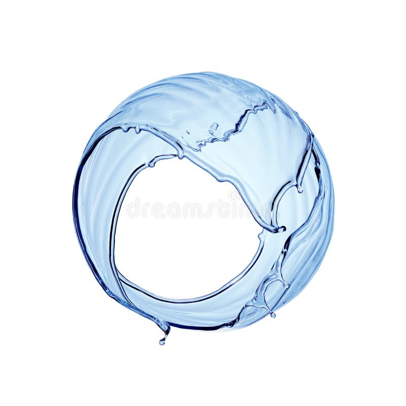 3d Render, Blue Water Splash Clip Art Isolated on White Background ...