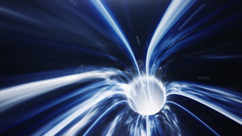 3d Render Blue Wormhole Time Vortex Space Stock Illustration ...